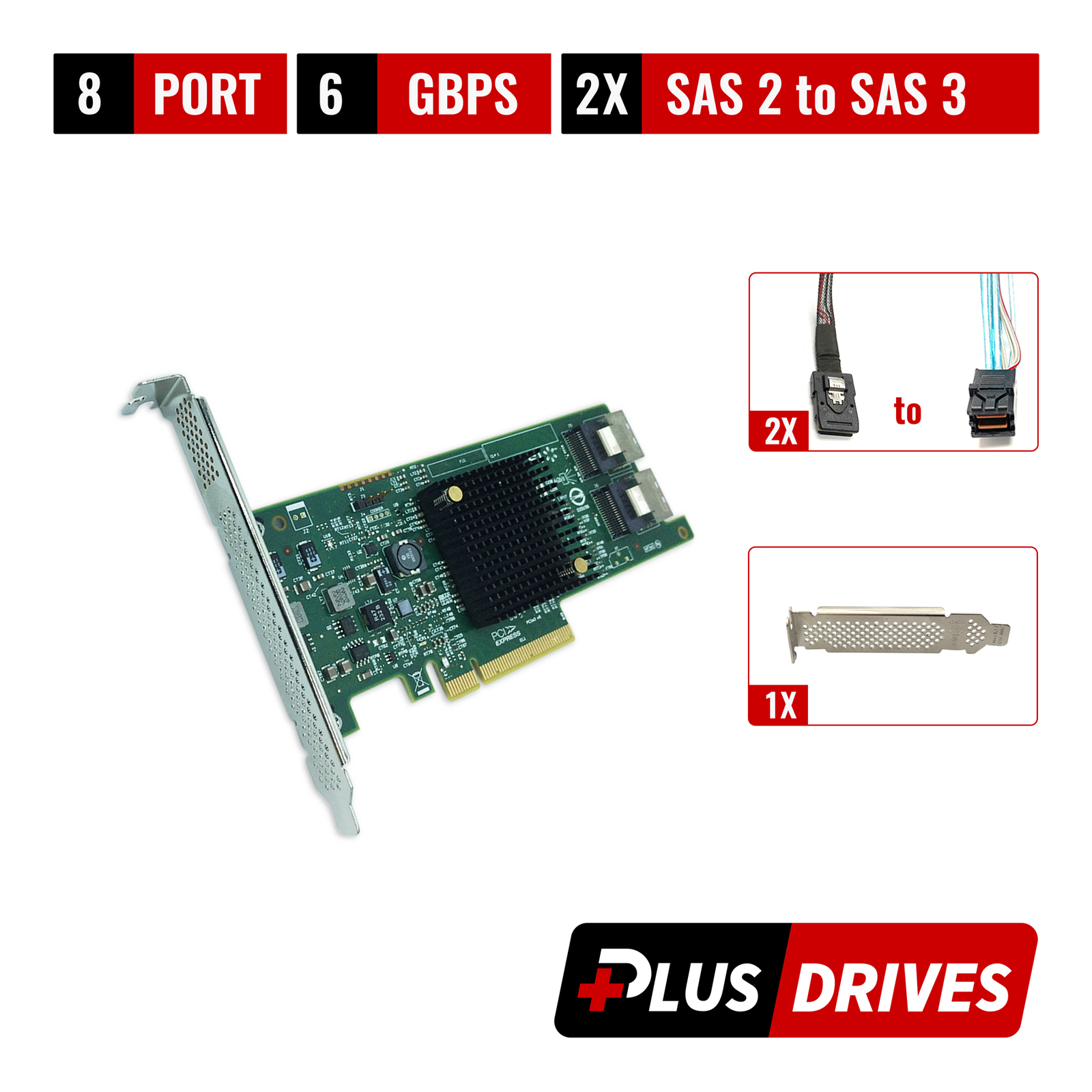 Lot of 2 LSI 9207-8i 8 Port 6Gb/s SATA/SAS PCIe 3.0 x8 HBA unRAID Both ...