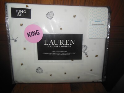 RALPH LAUREN - HONEY BEES HIVE KING DEEP FITTED SHEET SET - 4 PC - NEW ...