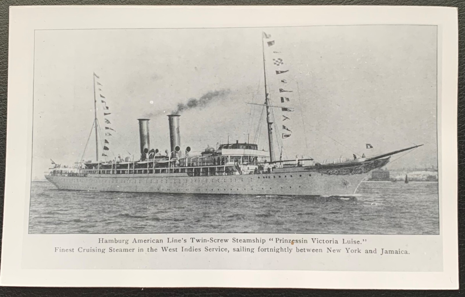 PRINZESSIN VICTORIA LUISE WEST INDIES STEAMSHIP LINES BLACK&WHITE PHOTO ...