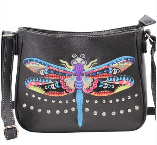 Dragonfly Colorful Embroidered Handbag Chrystal Conceal Carry | eBay