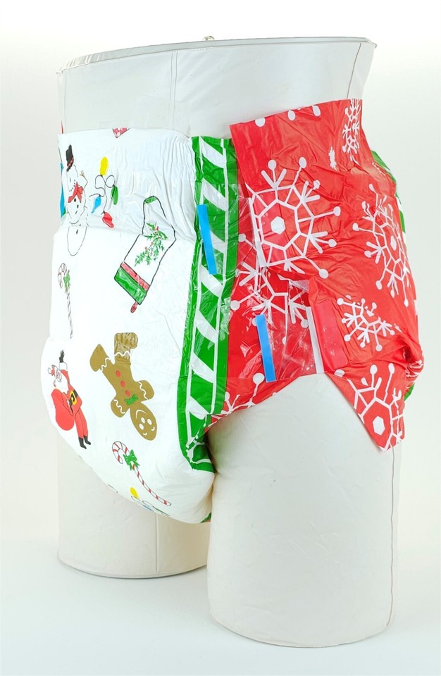 FALL SALE! - Lrg-Adult Printed Christmas Diapers Large 36"-48" Single ...