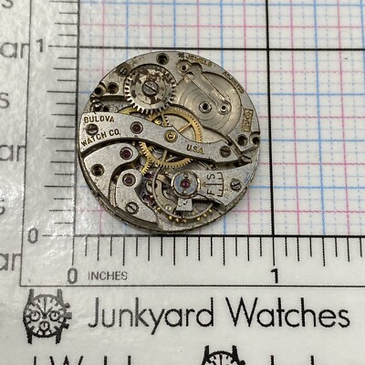 Vintage Bulova Watch Movement Repairs Parts 15 Jewels Watchmaker 10AE ...