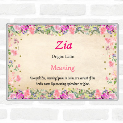 Zia Name Meaning Jumbo Fridge Magnet Floral | eBay UK