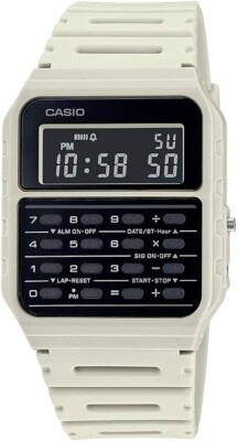 Casio Calculator, Cream Resin Strap Watch, CA-53WF-8BDF | eBay UK