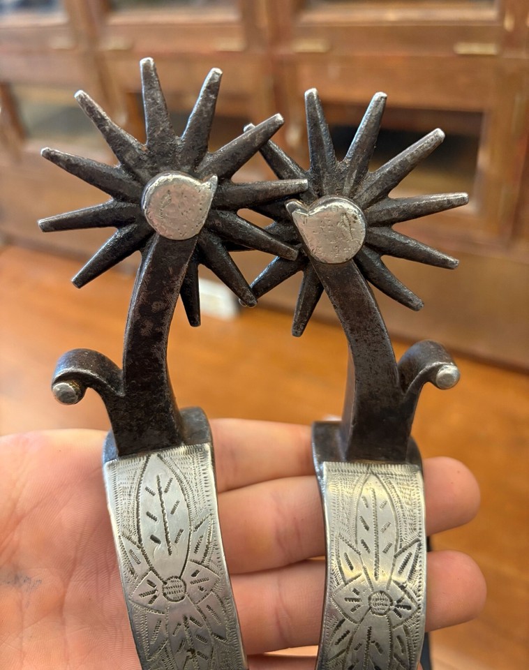 Original CANON CITY PRISON SPURS Silver Mounted Spurs WYO COLLECTION ...