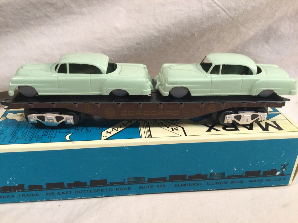 New / Modern Marx Trains 7344 Seaboard Flat Car with Auto Sedan Load ...