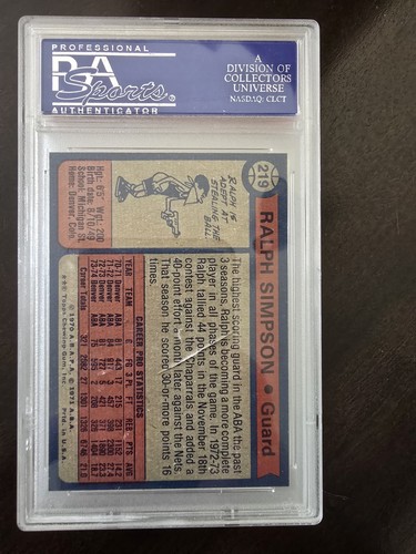 1974-75 Topps #219 Ralph Simpson Nuggets PSA 8 NM-MT | eBay