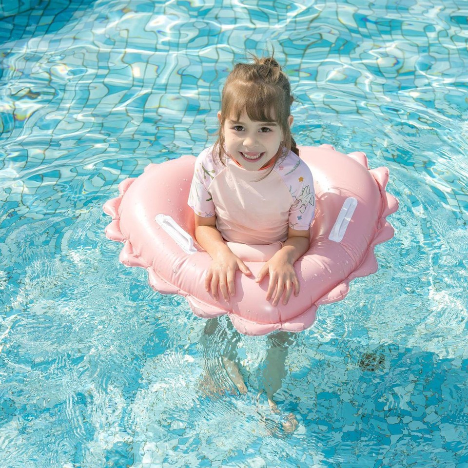 Inflatable Boys Girls Kids Swim Ring Safety Pool Swim Float with Handle ...