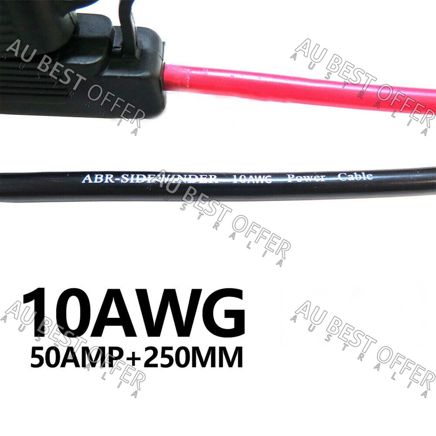 2x Anderson Lead 50 amp 50A plug to 8mm Lugs, 50amp cable lead 250mm ...