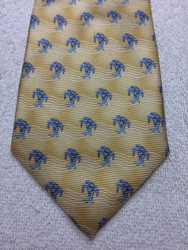 TANGO MENS TIE YELLOW AND GOLD WITH BLUE PALM TREES 4 X 60 | eBay