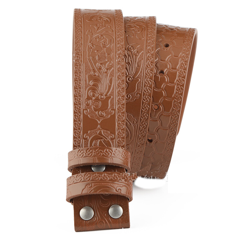 Embossed Western Leather Belt Cowboy Rodeo Casual Leather Belt Floral ...