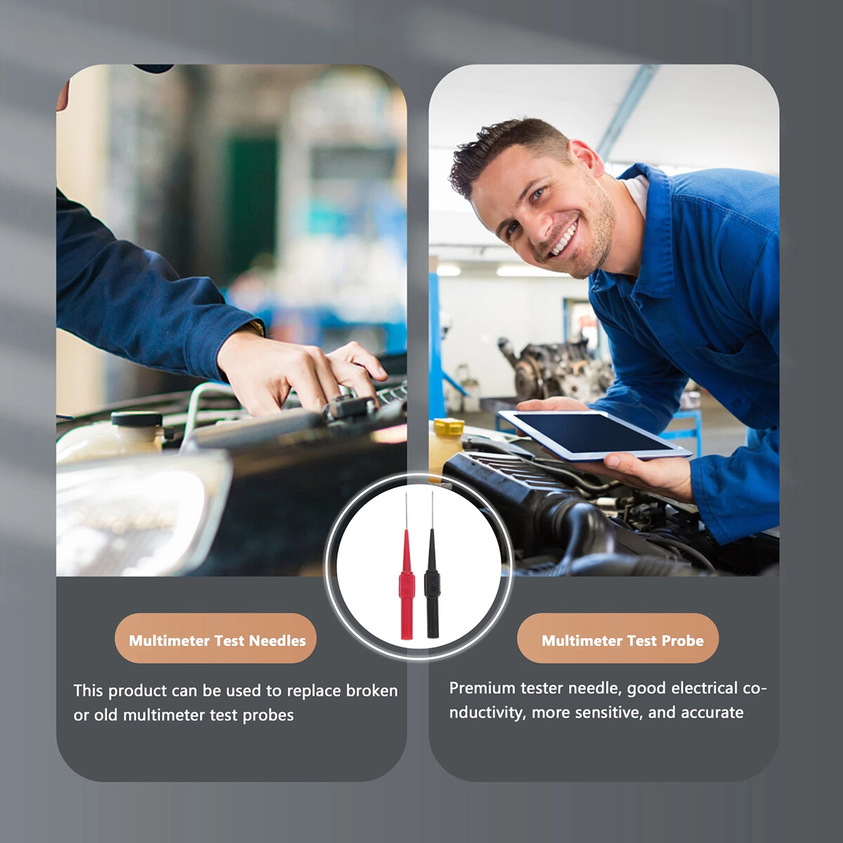 10Pcs Multimeter Probes Insulated Test Probes Stainless Steel Needle ...