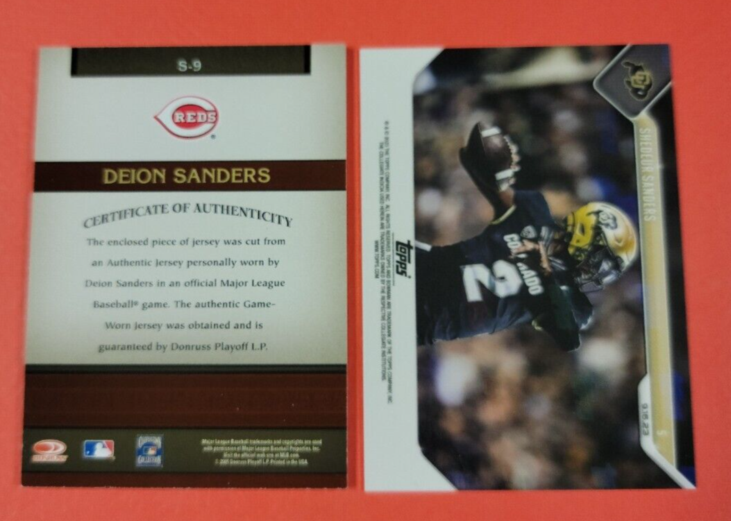 Shedeur Sanders ROOKIE CARD BOWMAN NOW DEION SANDERS GAME USED JERSEY ...