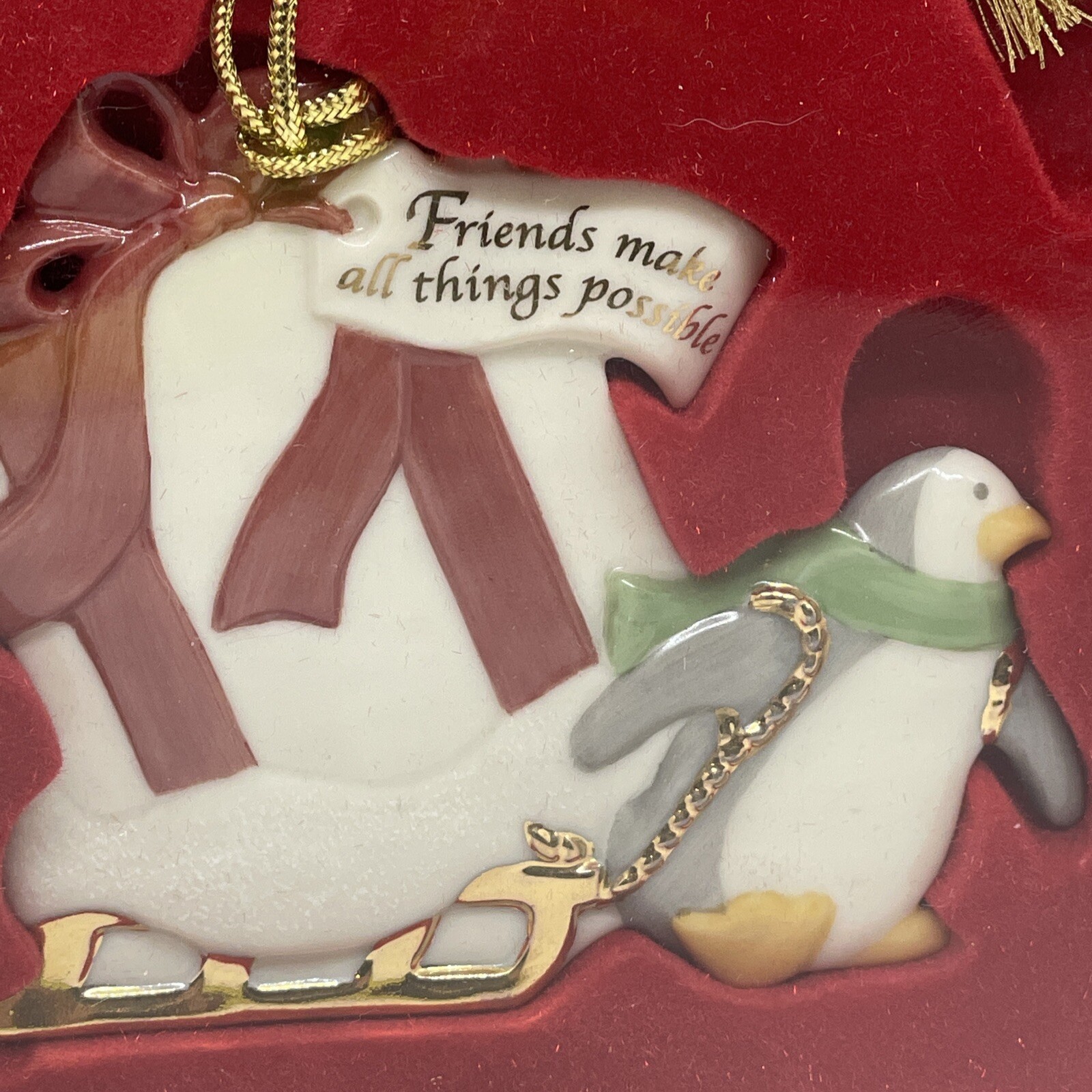 Lenox Friendship Penguin Holiday/Christmas Ornament In Great #6119051 ...