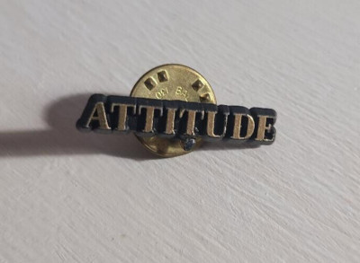 Attitude Black & Gold Lapel Pin - Positive Self Confidence State Of ...