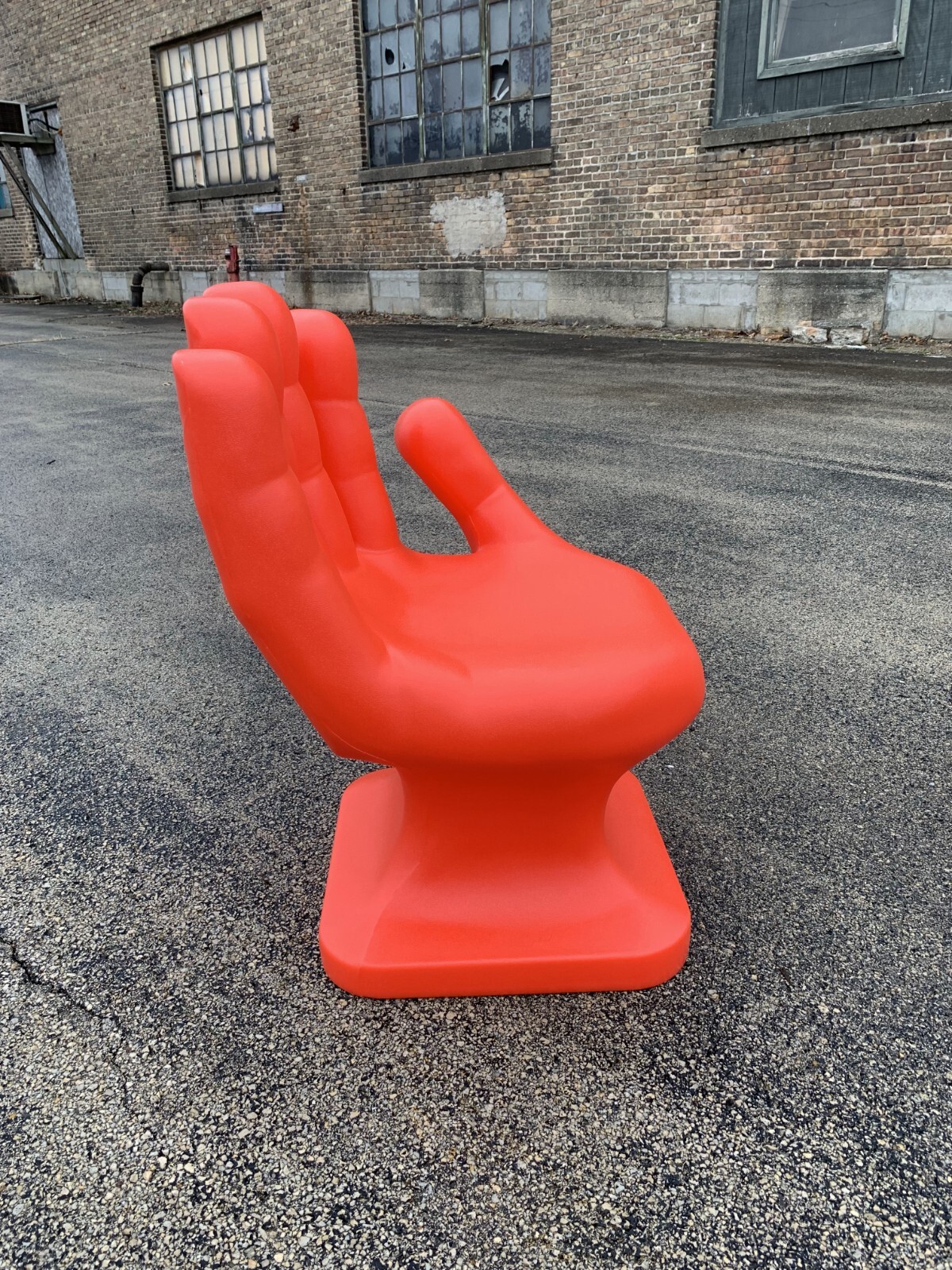 Red-Orange RIGHT Hand Shaped Chair 32" adult size 70's Retro EAMES ...