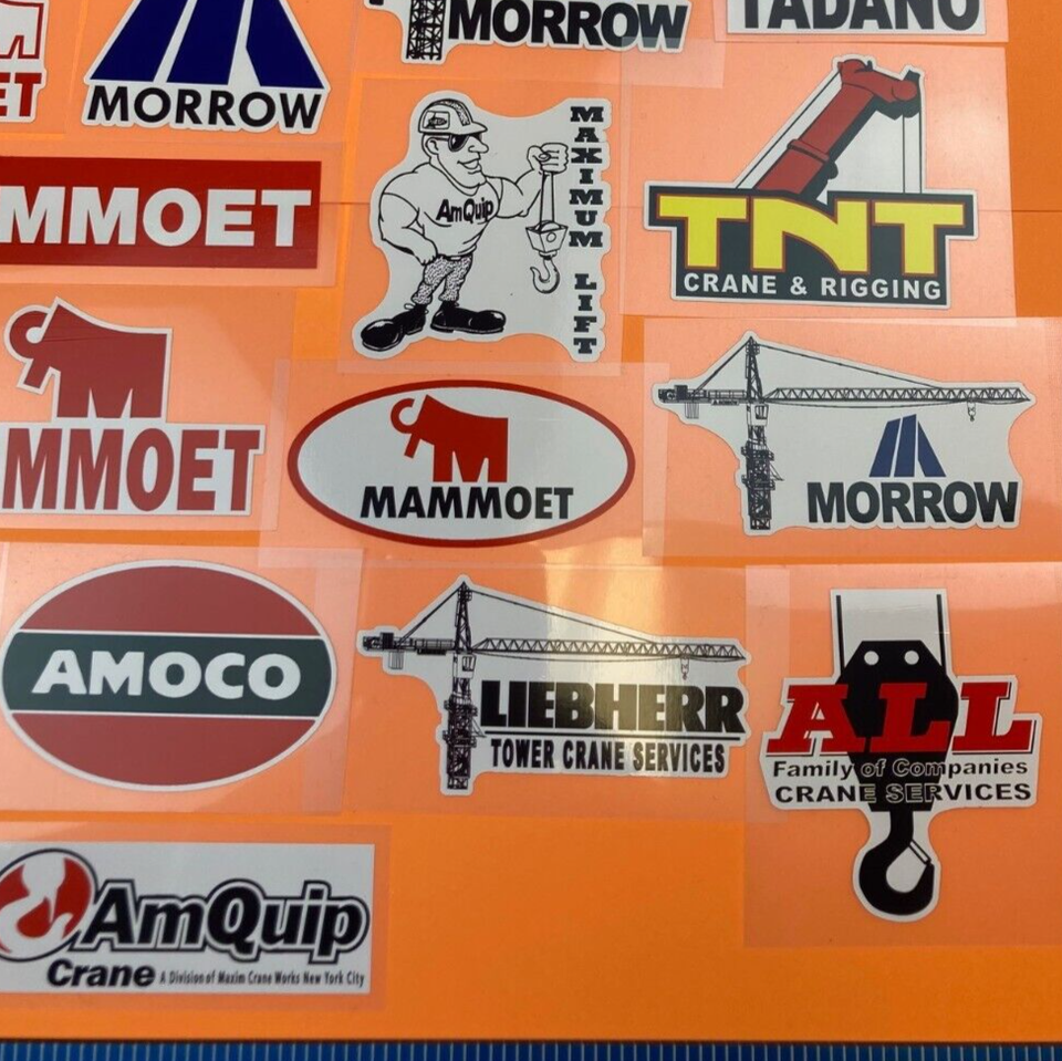 Vinyl Stickers MAMMOET LIEBHERR TOWER CRANE MORROW SARENS TADANO AMOCO ...
