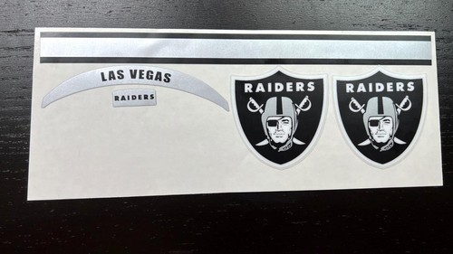 Las Vegas Raiders Matte Black & Silver Mini Football Helmet Decal Set ...