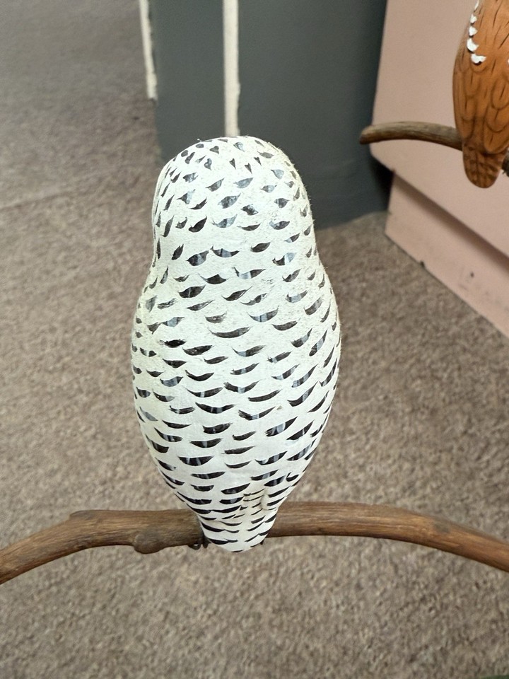 Manfred Scheel Carved Wood Folk Art 7 Owls In A Tree | eBay