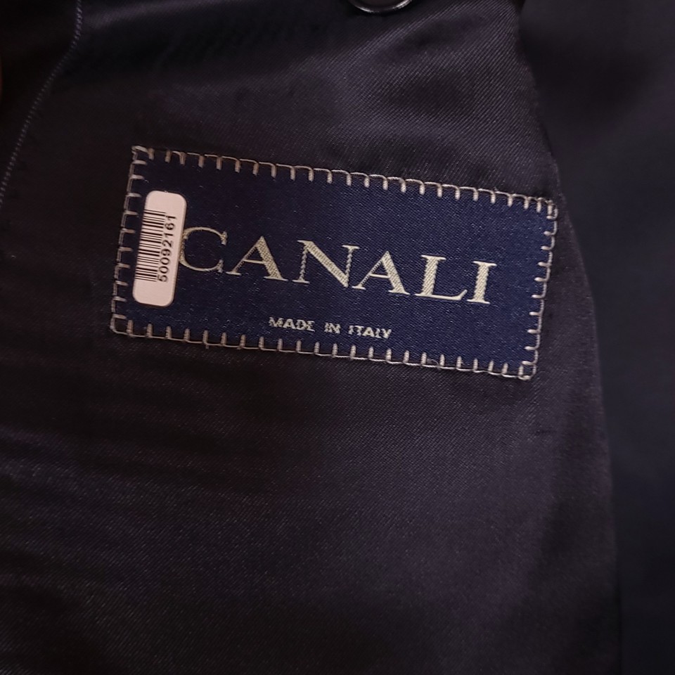 Canali Suit 44L 2 Button Double Vent Navy Blue W Pinstripe | eBay