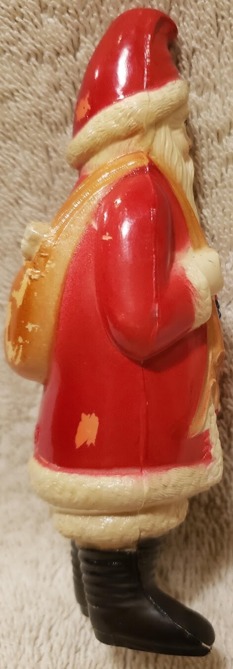 VINTAGE 1930'S CELLULOID SANTA CLAUS CHRISTMAS BABY RATTLE 5" TALL MADE ...