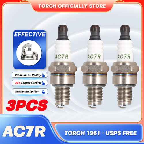 3PCS GENUINE TORCH AC7R Spark Plug for 581362301 for NGK 3066/CMR7H ...