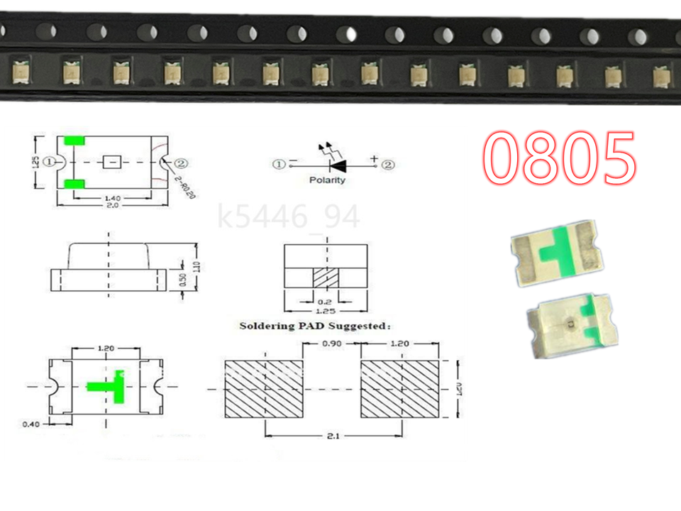 100pcs SMD LED 0402 0603 0805 1206 3528 5730 Diodes Single Chip RGB ...