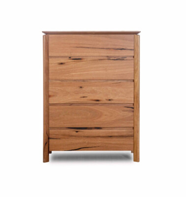 MURRAY CHEST OF 5 DRAWERS TALLBOY 5 DRAWER CHEST SOLID MARRI TIMBER ...