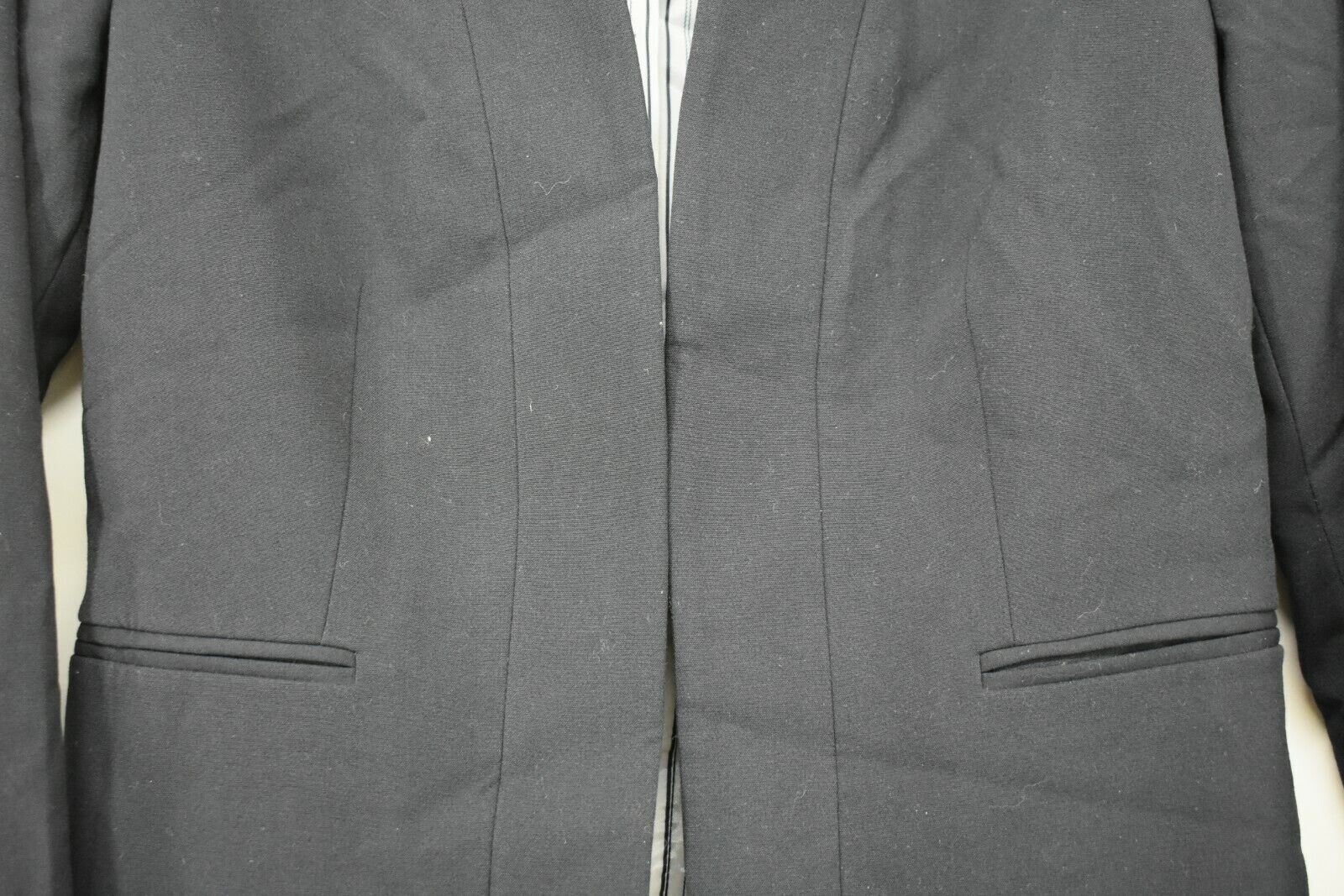 Tahari Womens Blue Shawl Lapel Besom Pocket Stretch Comfort Fit Dress ...