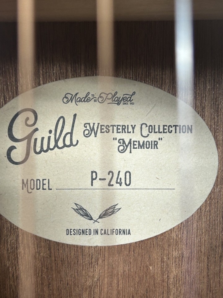 Guild Westerley Collection "Memoir" P-240 Acoustic Guitar with Case | eBay