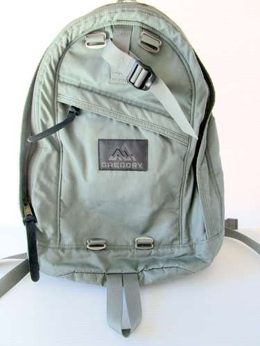 Vintage Gregory Backpack Medium Olive Green Lined Blue w/ Black Leather ...