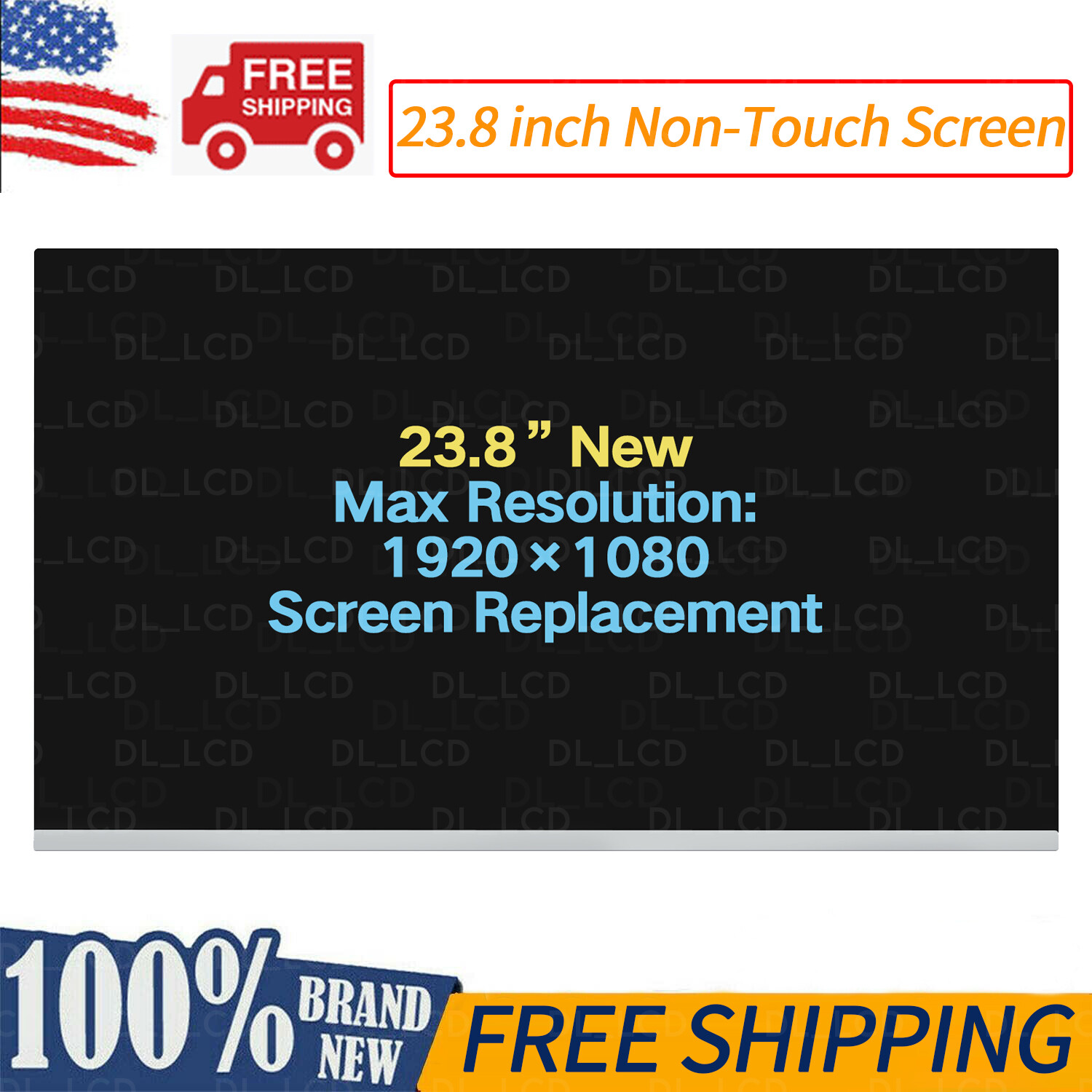 23.8" For HP M238HVN01.1 24-D 24-dd1006 Borderless LCD Screen 60Hz ...