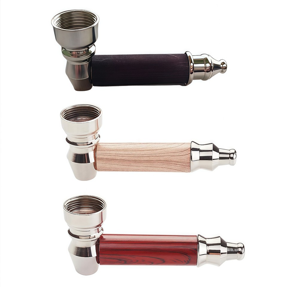 3PCS Metal Smoking Pipe w/Lid Tobacco Pipe Metal Hand Pipe Mini Metal ...