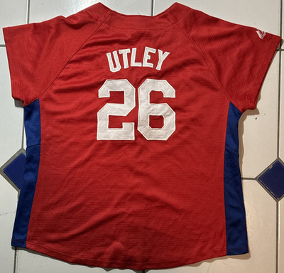 Chase Utley #26 Philadelphia Phillies Majestic MLB Red Jersey Size ...