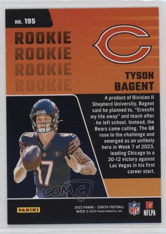 2023 Panini Zenith Red Zone Tyson Bagent #195 Rookie RC | eBay