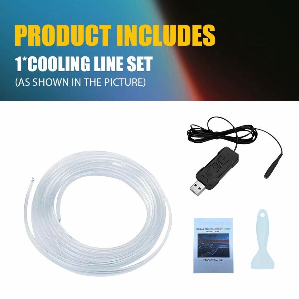 5M Car Interior RGB Neon Running Atmosphere Light Strip Ambient ...
