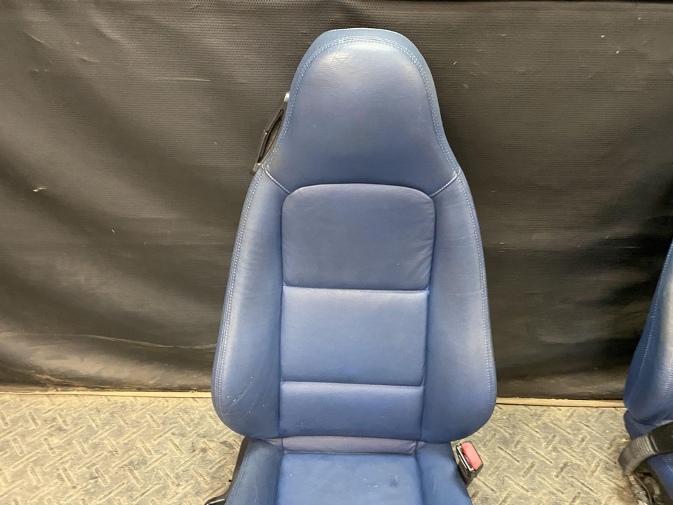 2001 BMW Z3 FRONT DRIVER & PASSENGER TOPAZ BLUE LEATHER SEATS V3PB | eBay