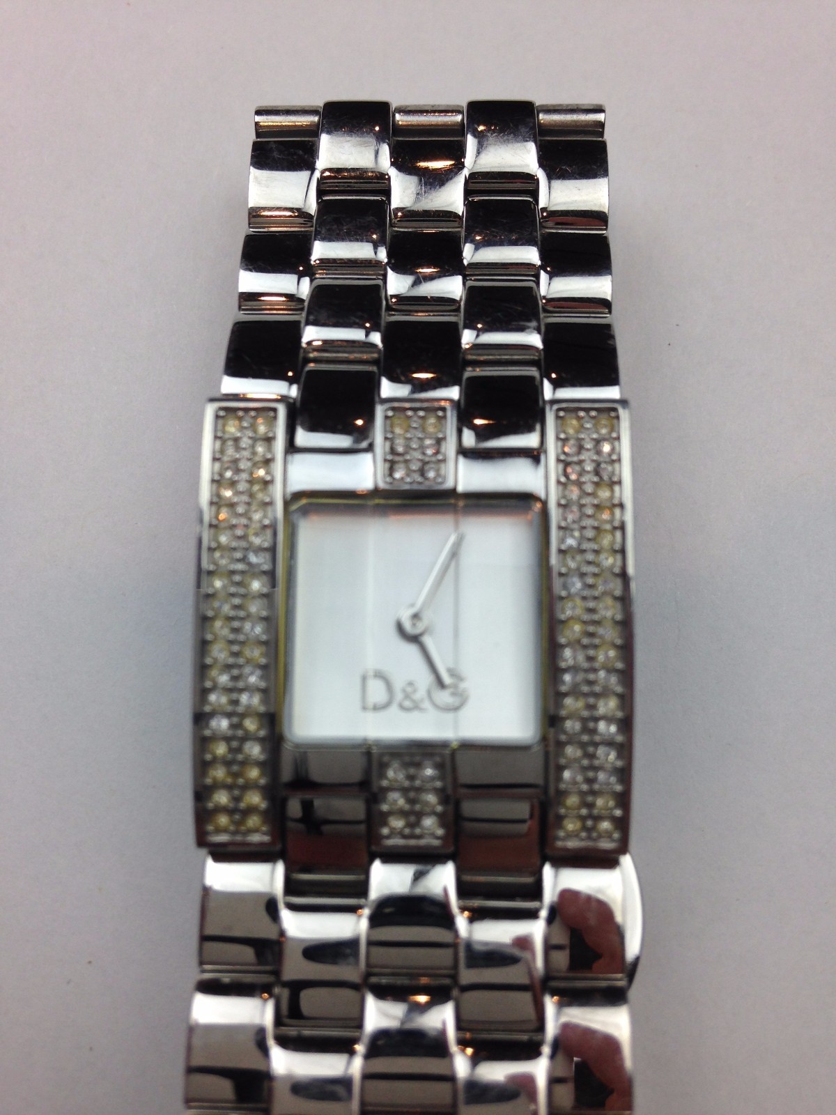 D & G Stainless Steel Quartz Watch with Swarovski Crystals Dolce ...