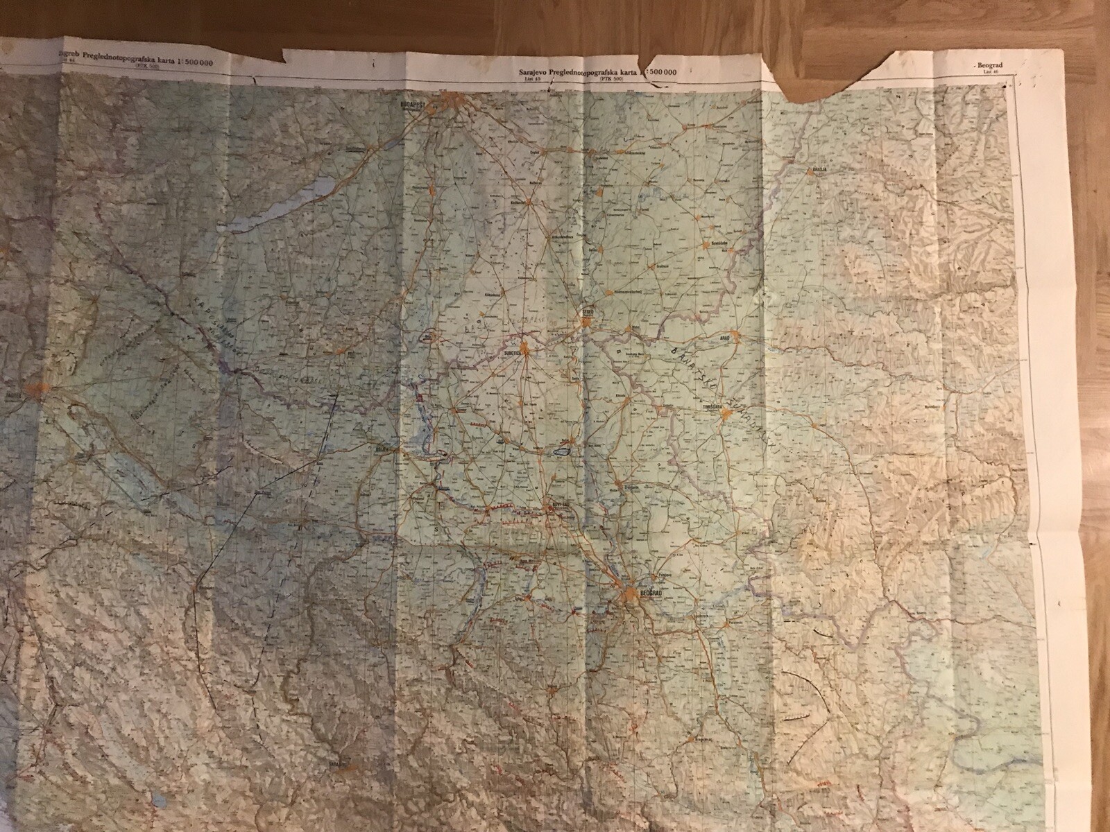 BIG VINTAGE MILITARY JNA MAP YUGOSLAVIA RV-PVO YUGOSLAV AIR FORCE ...