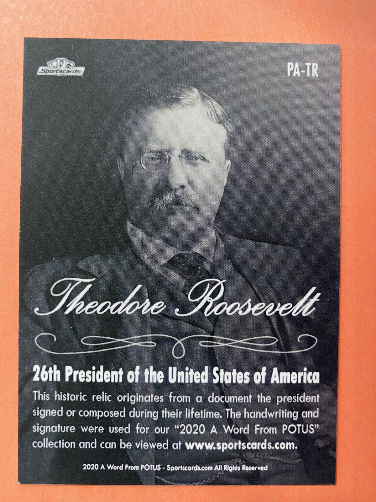 2020 A Word from POTUS 26th President THEODORE ROOSEVELT Historic RELIC ...