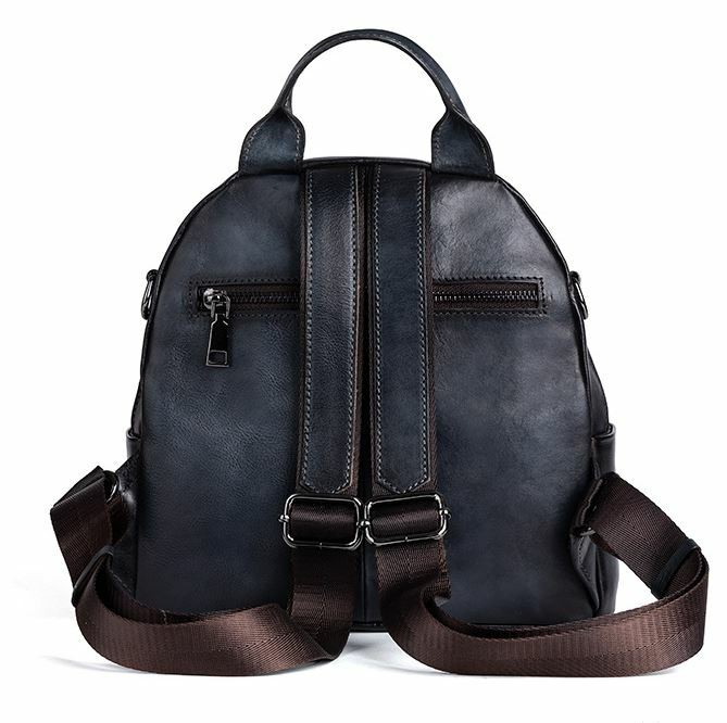 Women's Genuine Real Cow Leather Backpack Handbag Purse Satchel Travel ...