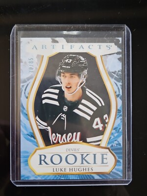 70/85 LUKE HUGHES - ARTIFACTS ROOKIE (LIGHT BLUE STEEL) #192. NHL ...