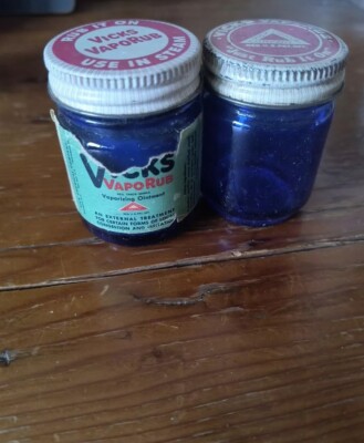 Antique Vintage Vicks Jars Cobalt Blue Lot Of 2 | eBay