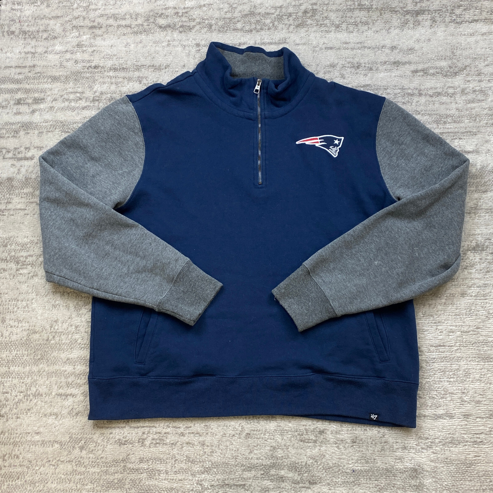 '47 New England Patriots Sweater Adult Extra Large Blue Zip NFL ...