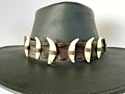 Crocodile leather 6 teeth hat band for all hats wool fur straw cowboy ...