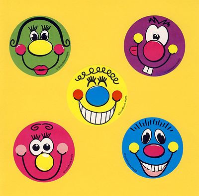 15 Goofy Faces Smiles- Large Stickers - Party Favors - Rewards | eBay