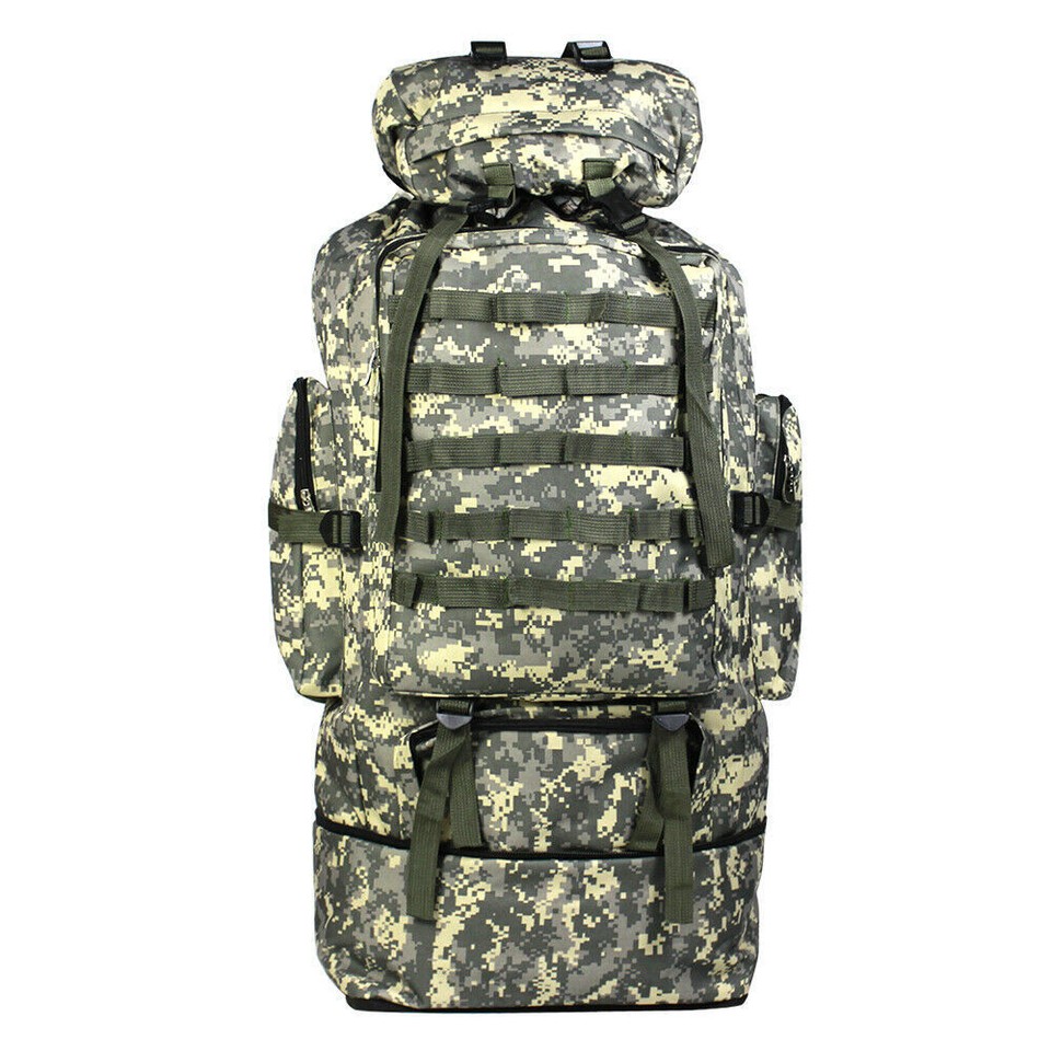 100L Extra Large Tactical Camping Backpack Rucksack f/ Outdoor Travel ...