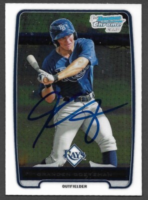 2012 BOWMAN CHROME BCP 113 Granden Goetzman TB RAYS SIGNED AUTOGRAPH ...