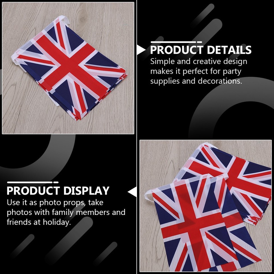 National Country Pennant Triangle Uk Flag String Hanging Party Banner ...