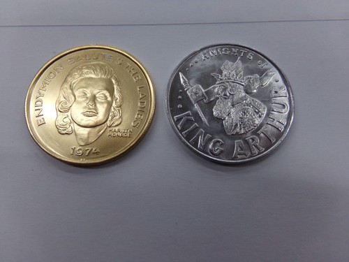 Lot of 2 1979 Mardi Gras Coins/Tokens King Arthur, Endymion Salutes the ...